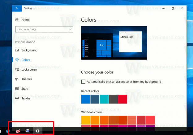 How to disable taskbar transparency in Windows 10