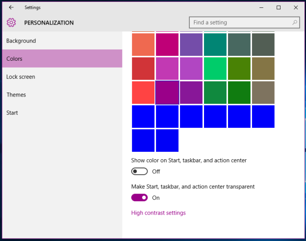 Add custom colors in Settings app of Windows 10