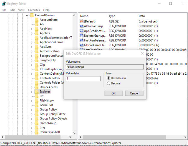 How to get old Alt Tab dialog in Windows 10