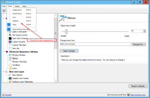 How to change menu row height in Windows 10, Windows 8.1 and Windows 8