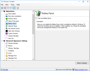 Get old battery and power applet in Windows 10 system tray