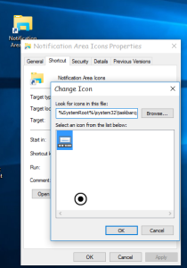 Classic notification area tray icon options in Windows 10