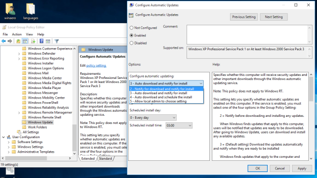 How to disable Windows Update in Windows 10 RTM