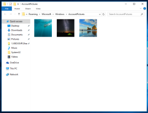 How to remove previously used user picture avatar images in Windows 10