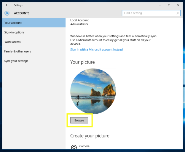 How to restore the default user picture avatar in Windows 10