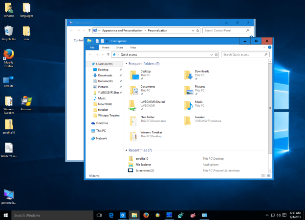 Get different active and inactive windows in Windows 10