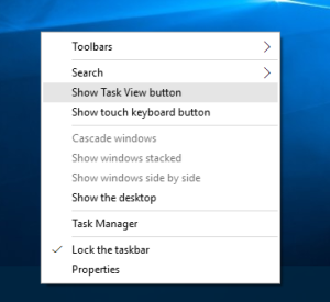 Taskbar search box - disable or hide in Windows 10