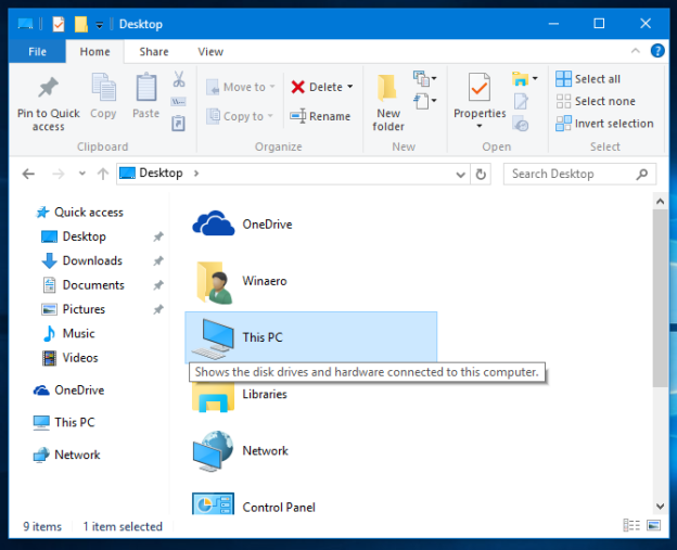 How to access This PC from Quick Access using the keyboard in Windows 10