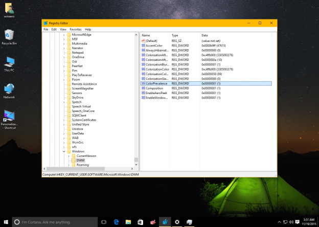 Set Colored Title Bars But Keep Black Taskbar And Start Menu In Windows 10