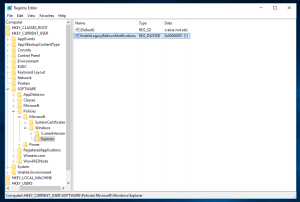 Enable balloon notifications in Windows 10 using a Registry tweak