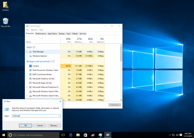 All ways to open task manager in Windows 10