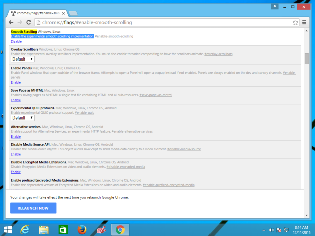 Enable smooth scrolling in Google Chrome