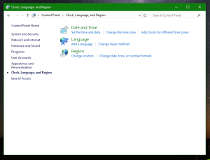 Customize the taskbar date and time formats in Windows 10