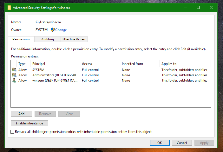 How to add Advanced Security to context menu in Windows 10