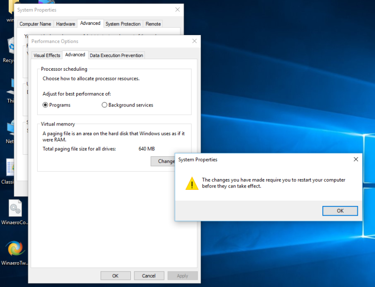 How to move page file in Windows 10 to another disk