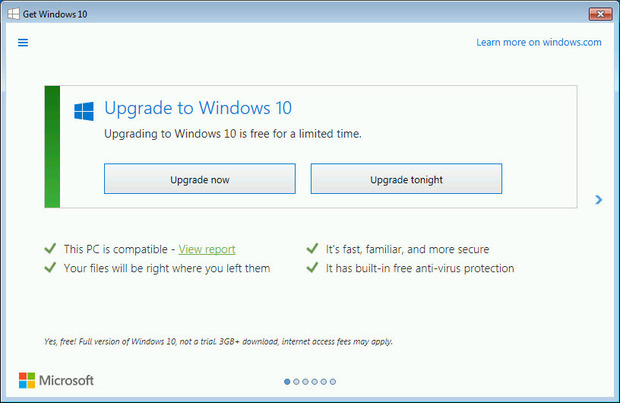 Windows 10 upgrade offer now has no Cancel option