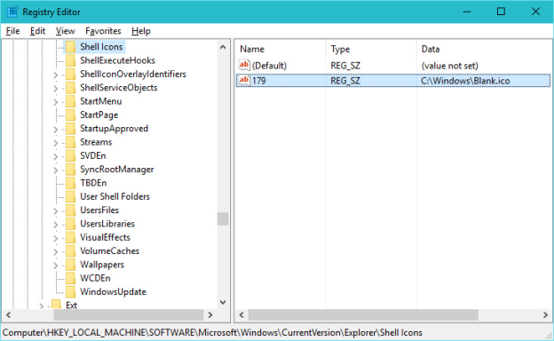 Disable blue arrows icon on folders and files in Windows 10