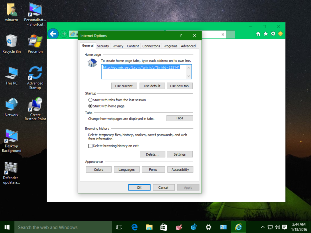 Internet Explorer 11 got settings protection, but only in Windows 10