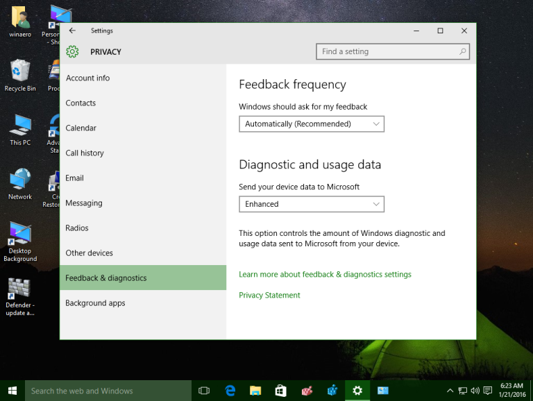 How to disable Windows Feedback in Windows 10