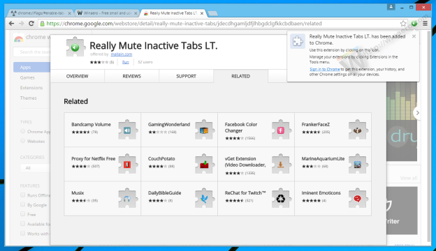 Automatically mute inactive tabs in Google Chrome