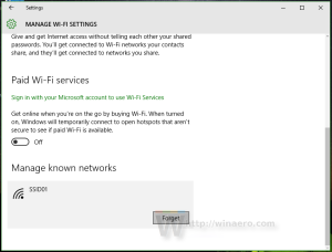 Forget a Wi-Fi network profile in Windows 10