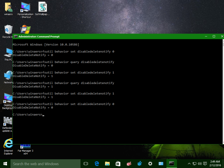 How to see if TRIM is enabled for SSD in Windows 10