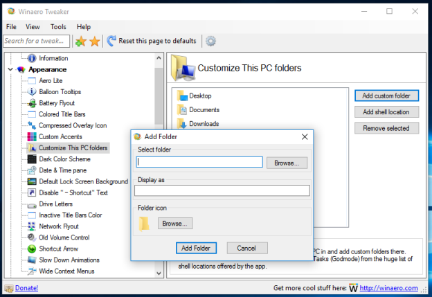 Customize This PC folders with Winaero Tweaker in Windows 10, Windows 8 ...