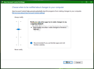 How to change UAC settings in Windows 10