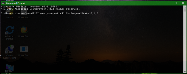 How to sleep Windows 10 from the command line