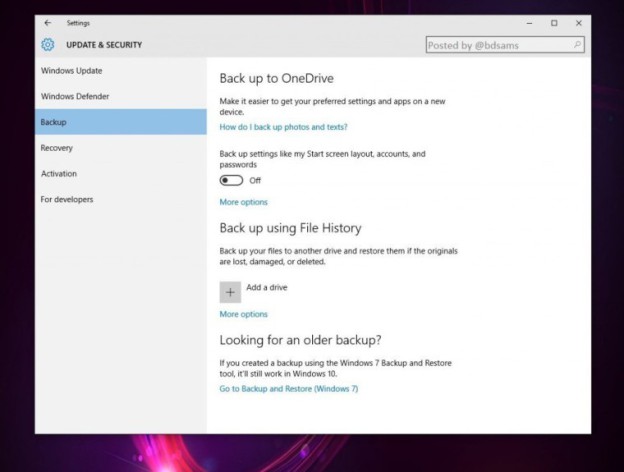 Here is OneDrive Backup feature in Windows 10
