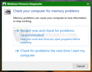 How to diagnose memory using Memory Diagnostics Tool in Windows 10