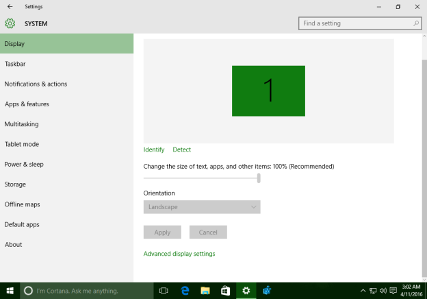 Windows 10 Anniversary Update does not include classic Display settings
