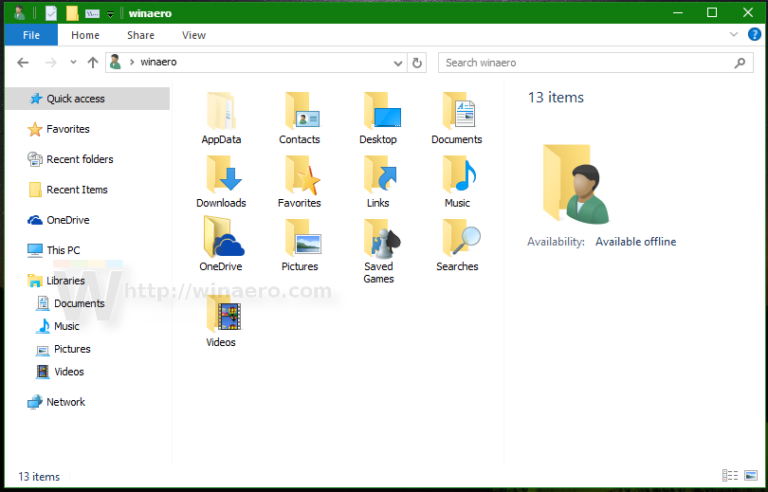 How to move Libraries above This PC in Windows 10