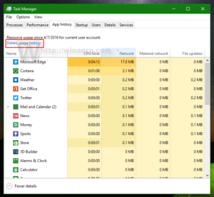 Windows 10 apps do not show in App history of Task Manager [Fix]