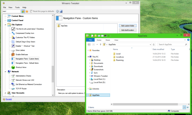 Add custom folders or Control Panel applets to Navigation Pane in File ...