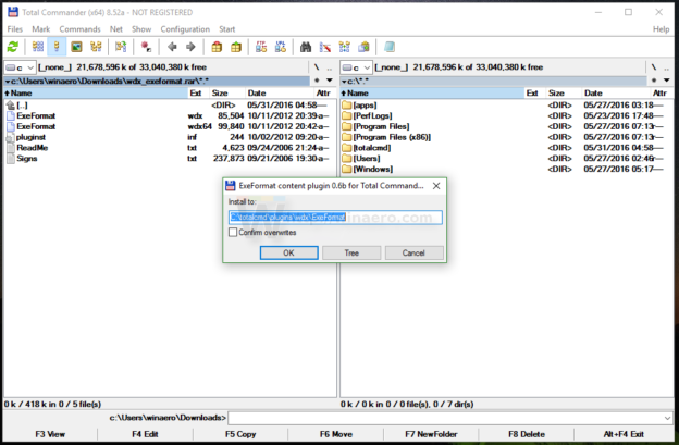 How to find only 32-bit or 64-bit files in a folder