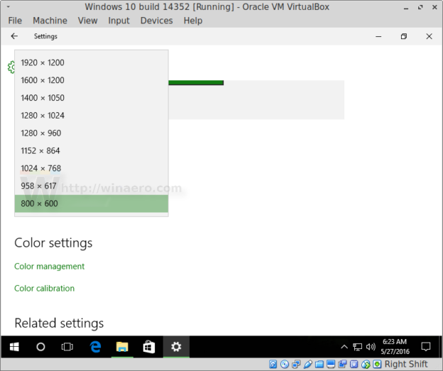 Set exact display resolution in VirtualBox virtual machine