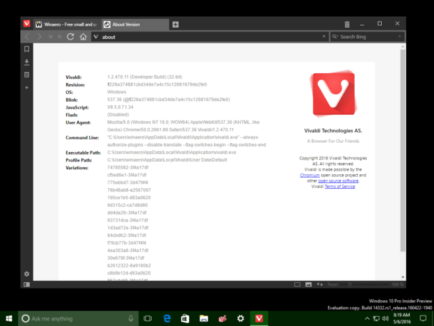 New weekly Vivaldi build 1.2.470.11 offers editable gestures