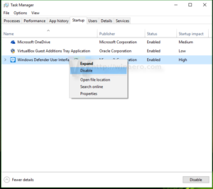 How to disable Windows Defender tray icon in Windows 10 Anniversary Update