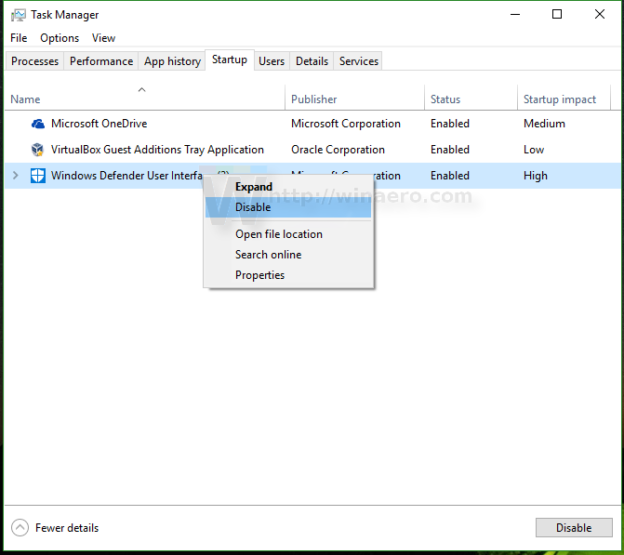 How to disable Windows Defender tray icon in Windows 10 Anniversary Update