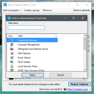 Customize Win+X menu in Windows 10