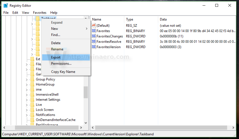 How to backup and restore Taskbar pinned apps in Windows 10