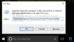 How to backup and restore Taskbar pinned apps in Windows 10
