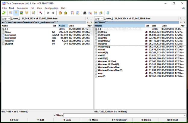 How to find only 32-bit or 64-bit files in a folder