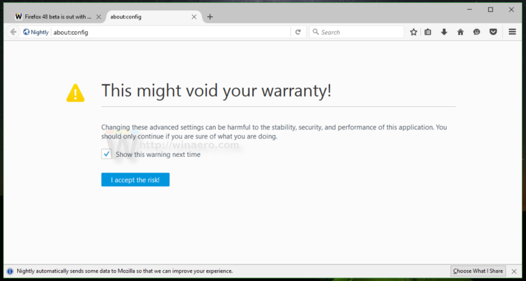 Disable Insecure Login Prompt in Firefox