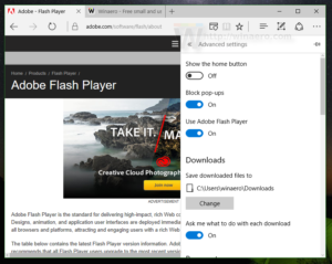 How to disable Adobe Flash in Edge