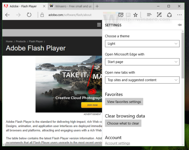 How to disable Adobe Flash in Edge