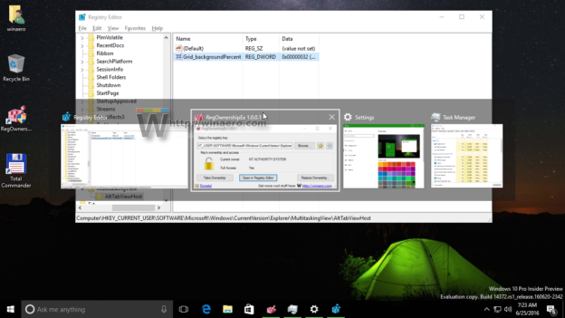 Change Alt+Tab transparency in Windows 10