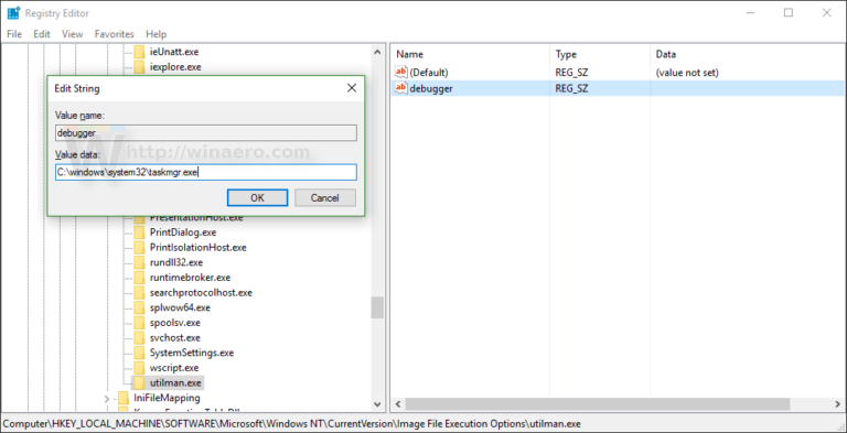 Run any app from Ease of Access button on Windows 10 login screen