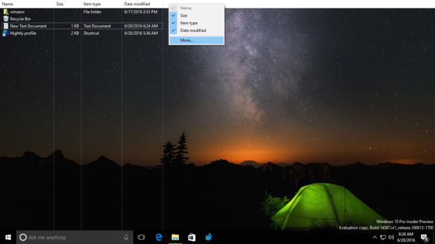 Set Details, Content or List view for Desktop icons in Windows 10
